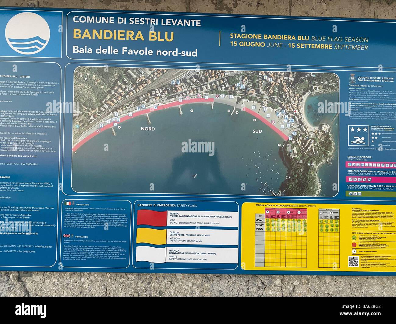 Sestri Levante, Italy, map with marked streets, landmarks, and ...
