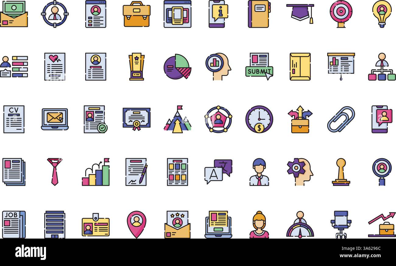 Job resume icons High-Quality Vector Icons Collection with Editable ...