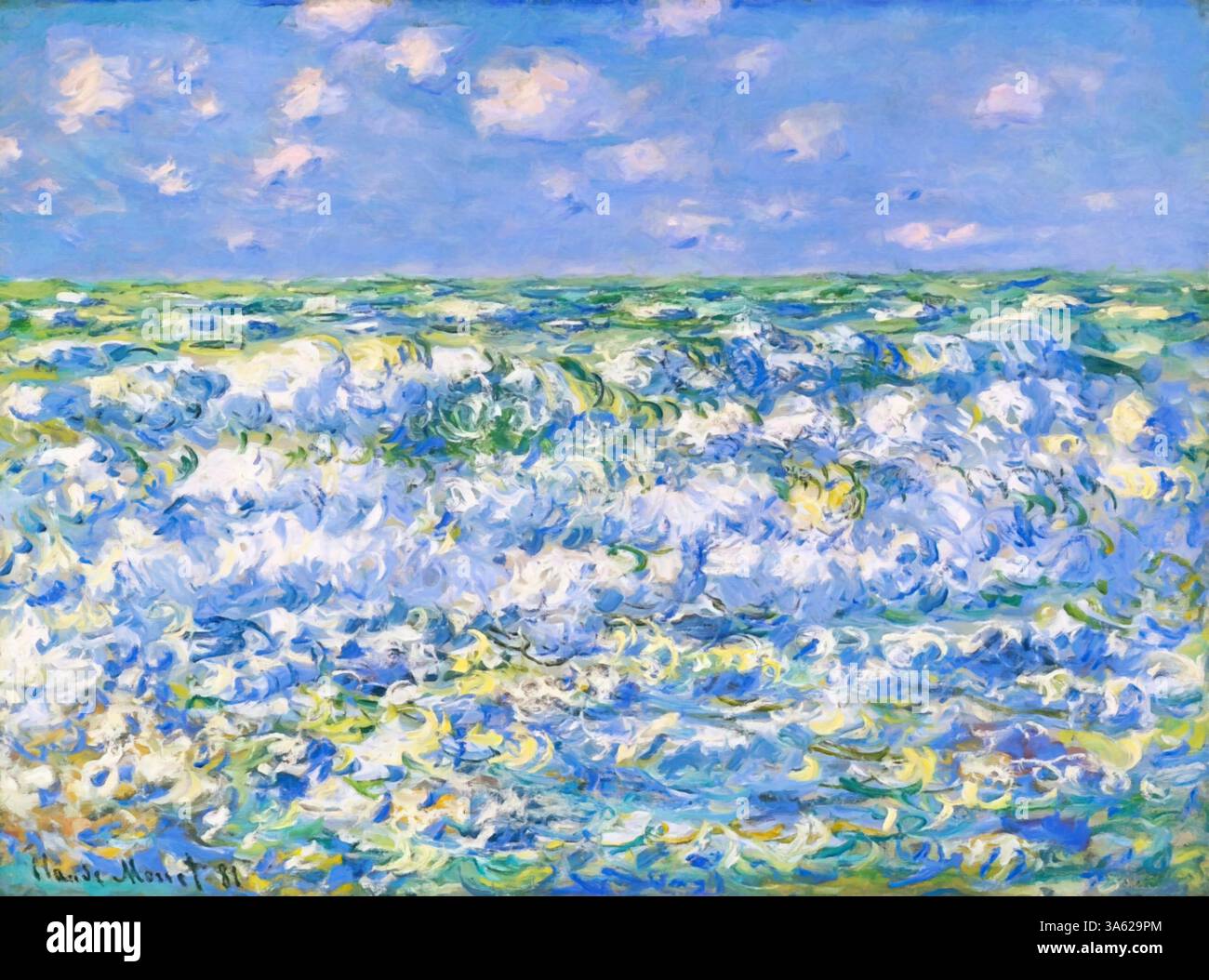 Rough sea, 1881 (Painting) by Monet, Claude (1840-1926) French Stock ...