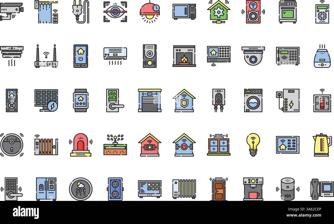 Domotics icons High-Quality Vector Icons Collection with Editable ...