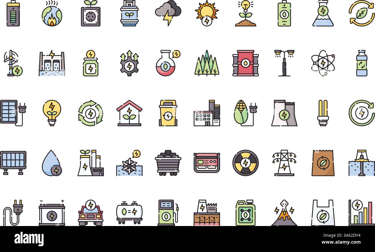 Sustainable energy icons High-Quality Vector Icons Collection with ...