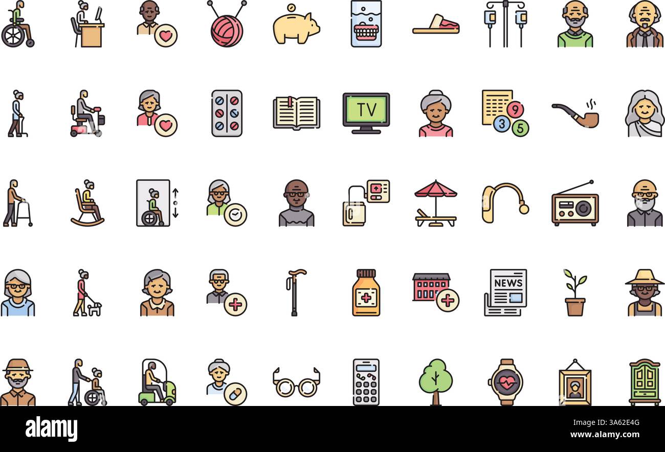 Old age icons High-Quality Vector Icons Collection with Editable Stroke ...