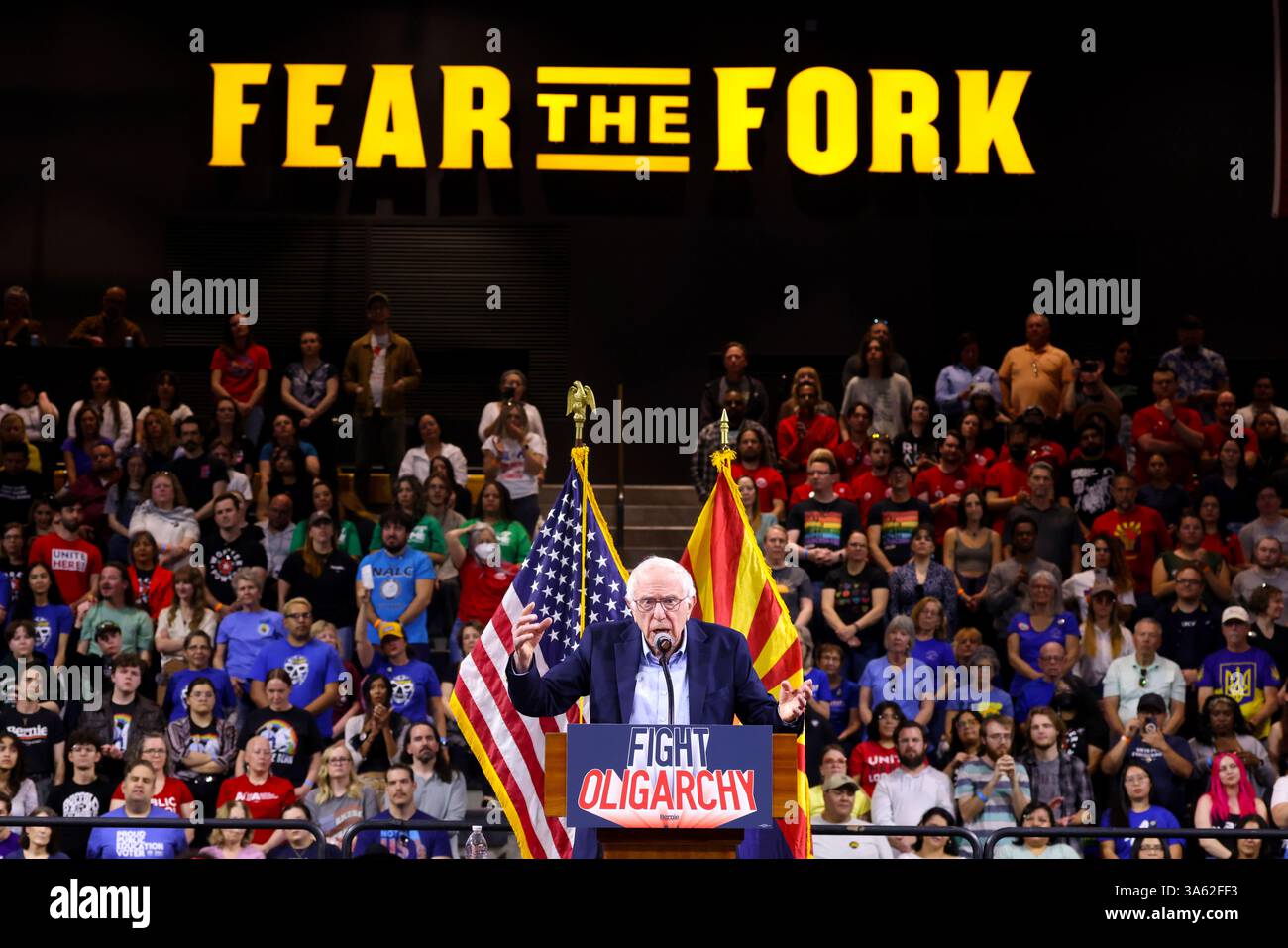 TEMPE, ARIZONA, USA - 20 March 2025 - US Senator Bernie Sanders and U.S ...
