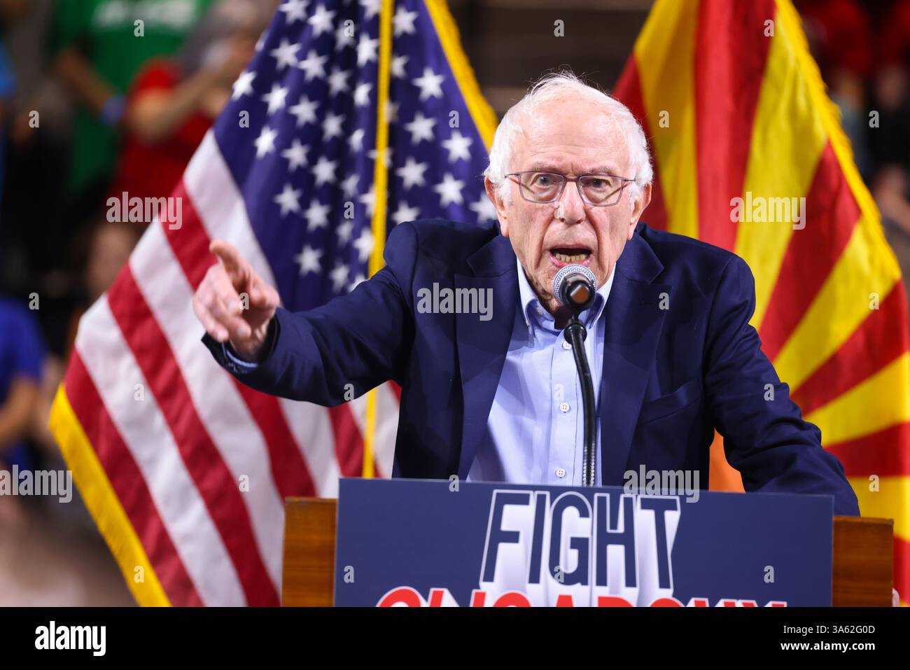 TEMPE, ARIZONA, USA - 20 March 2025 - US Senator Bernie Sanders and U.S ...