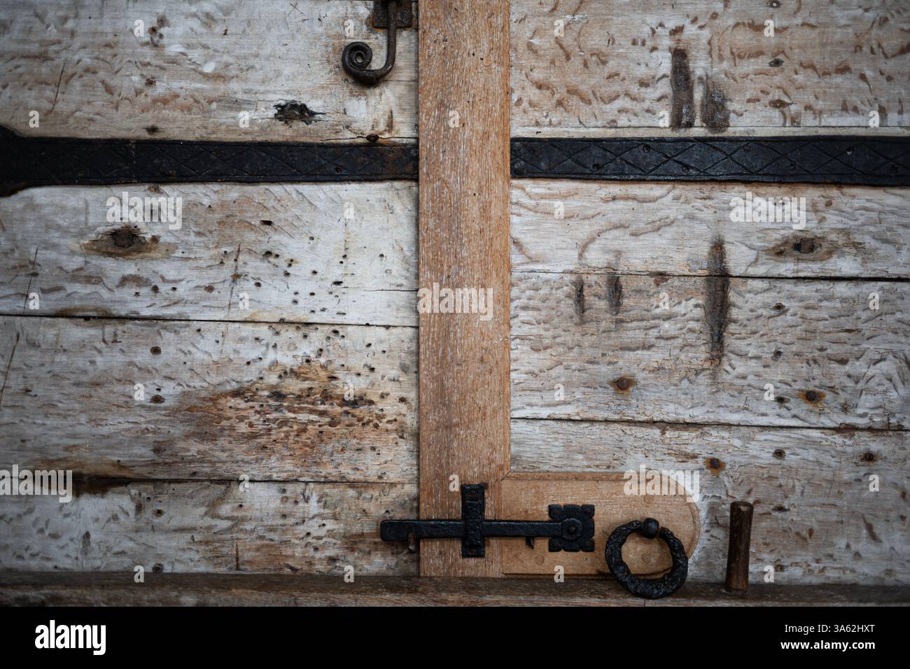 Wooden church door with said to be the claw marks of the infamous Black ...