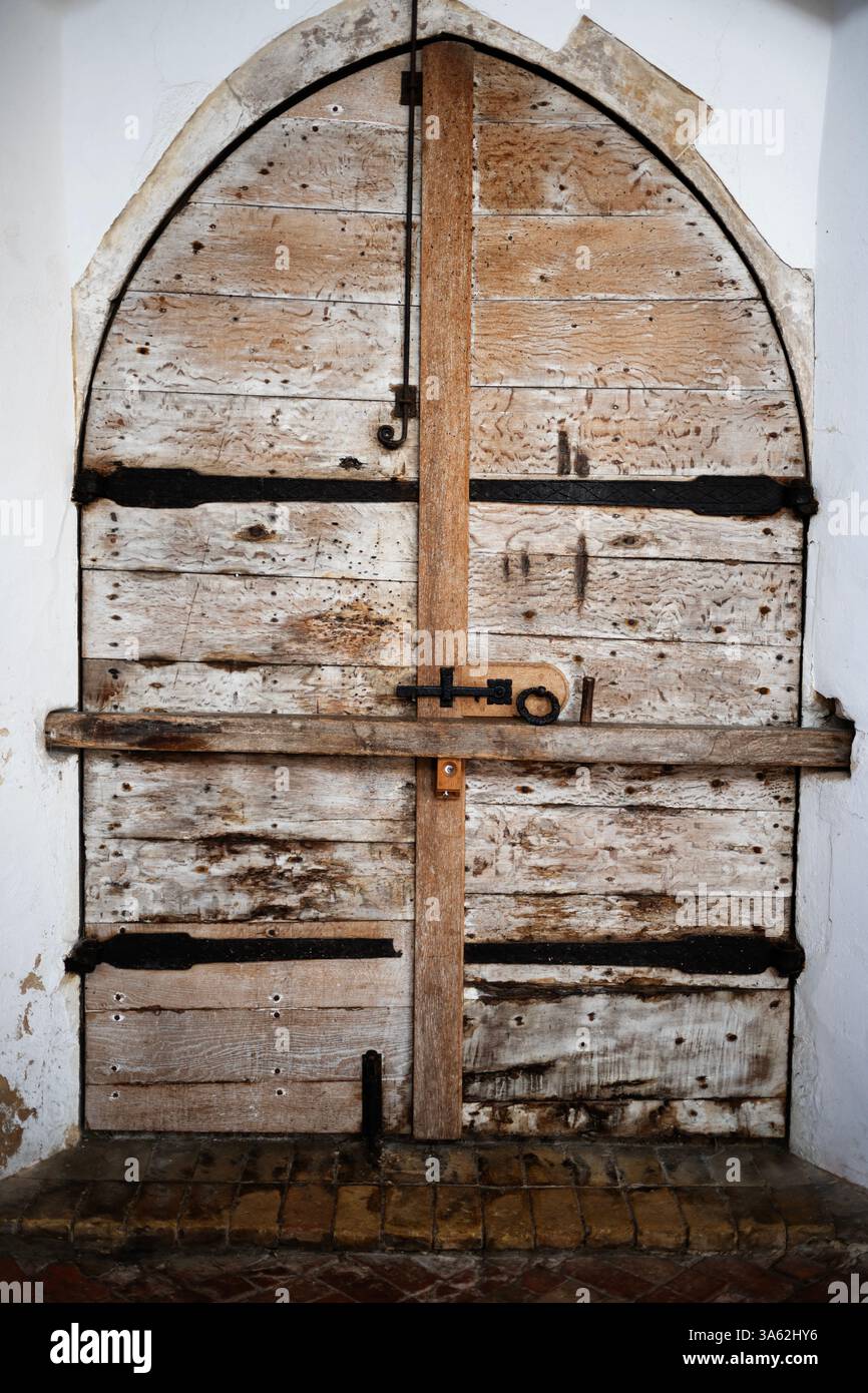 Wooden church door with said to be the claw marks of the infamous Black ...