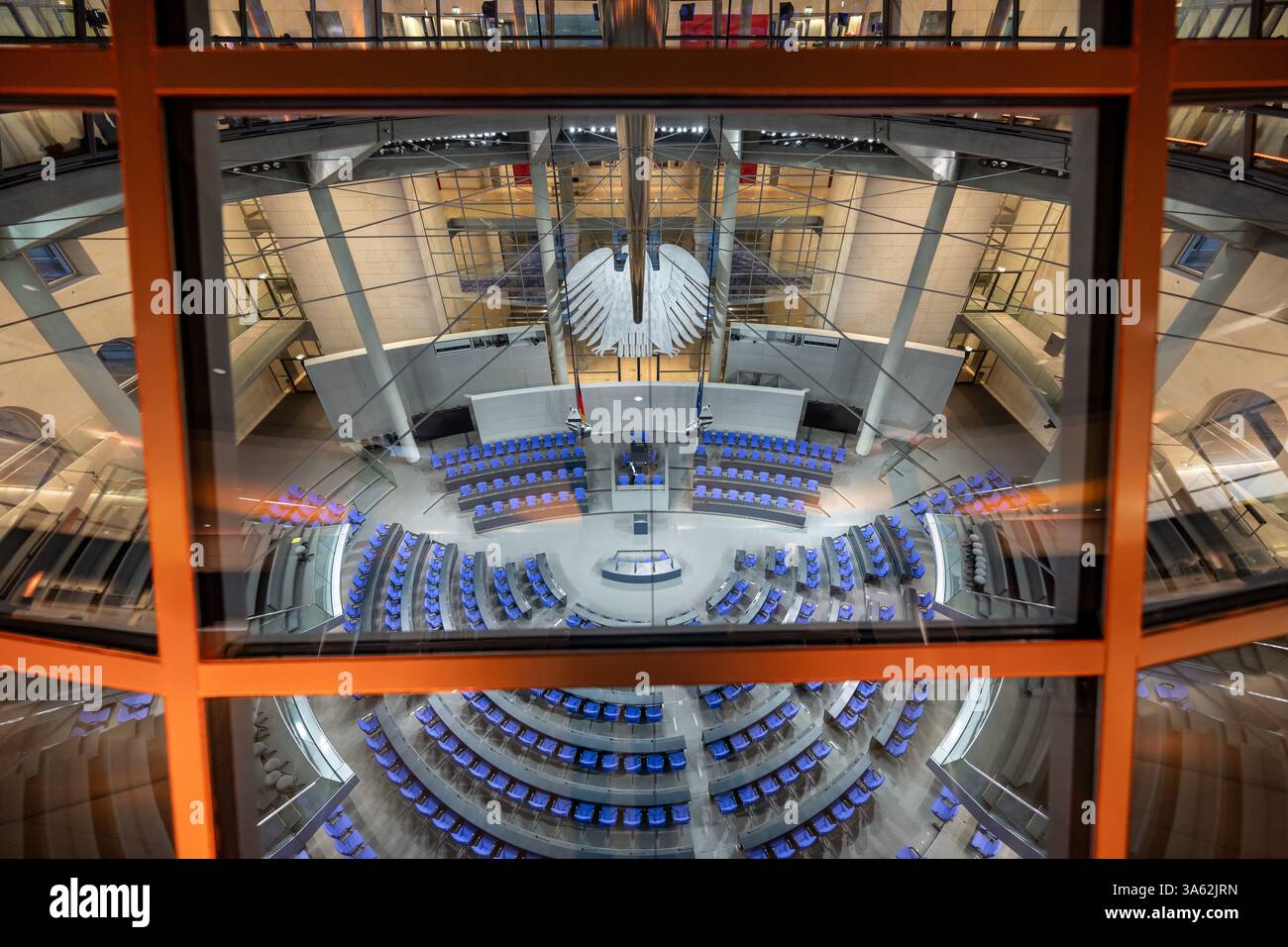 Berlin, Germany. 24th Mar, 2025. View of the remodeled plenary chamber ...