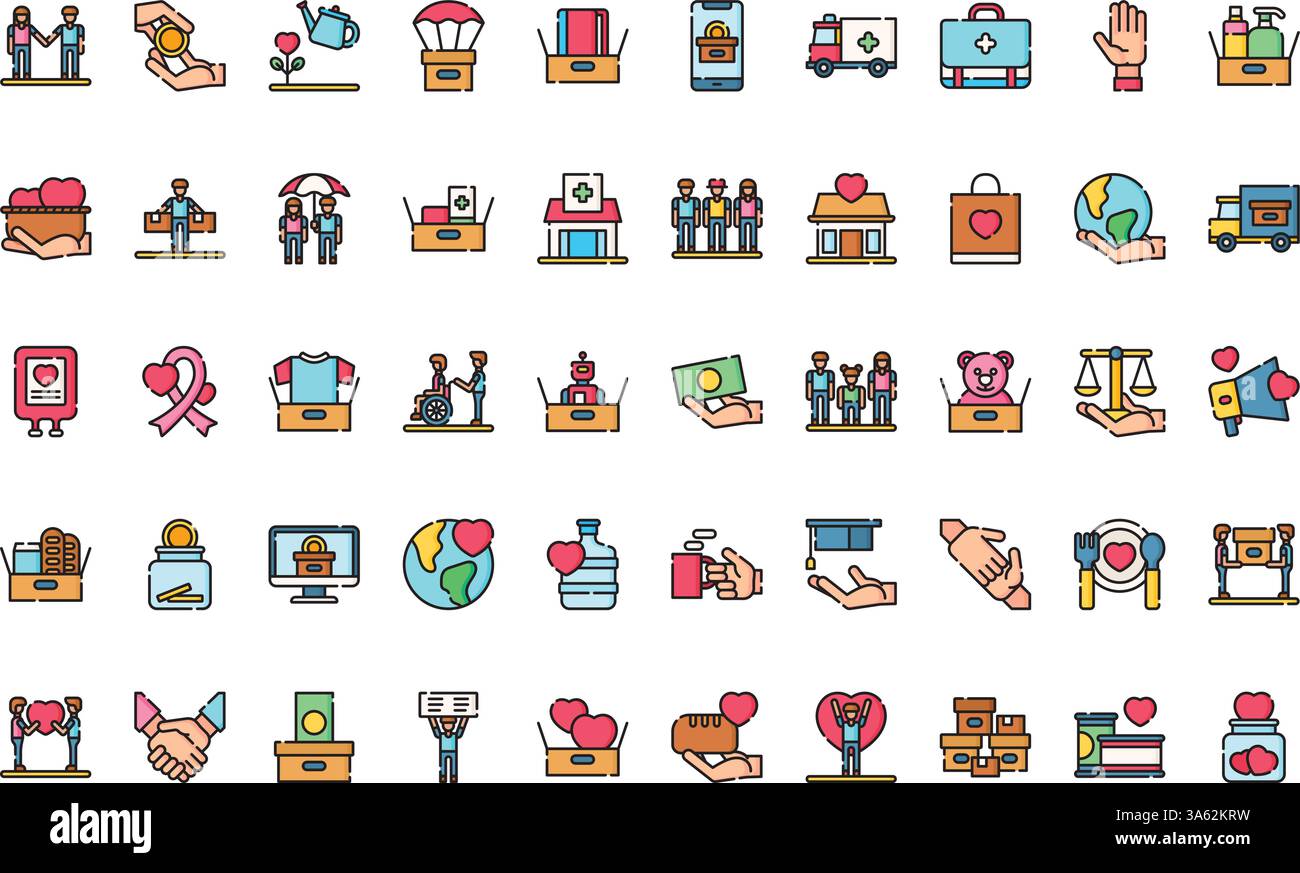 Humanitarian help icons high hi-res stock photography and images - Alamy