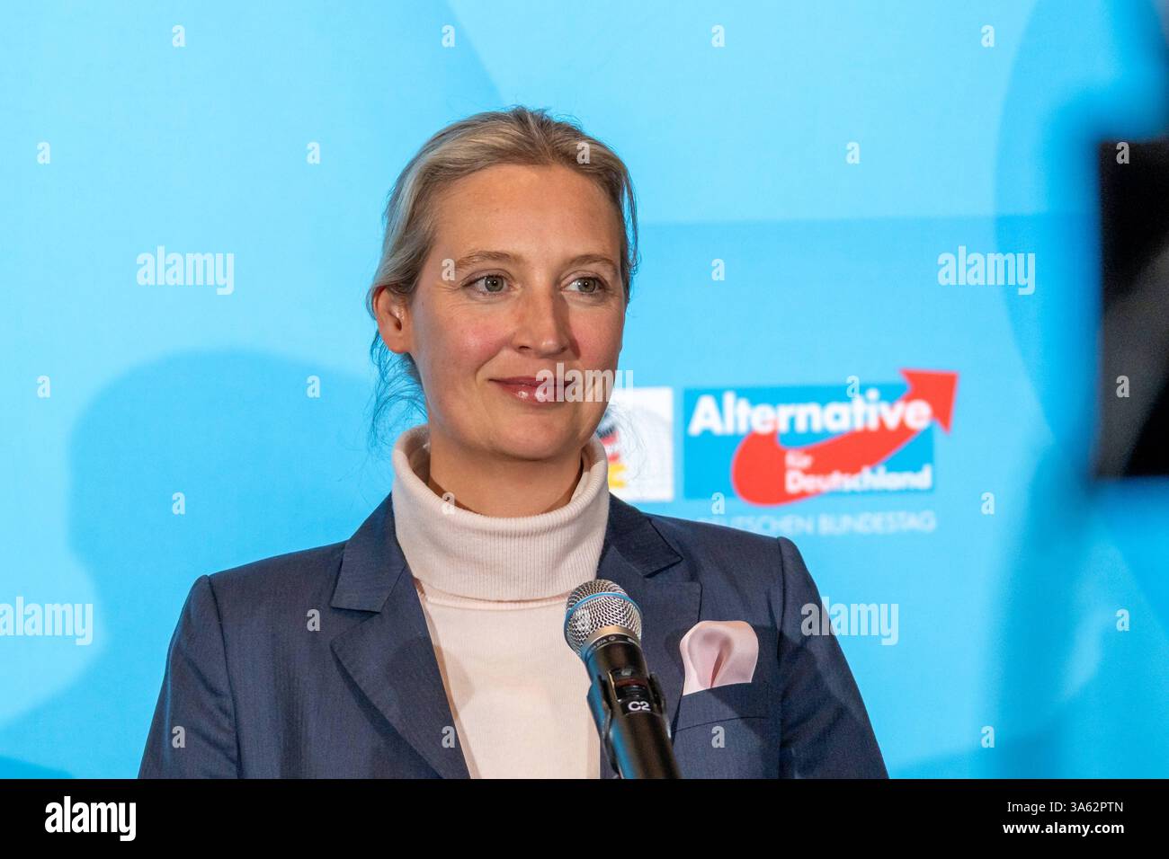 Berlin, Germany - March 24, 2025: Press statement by the AfD ...