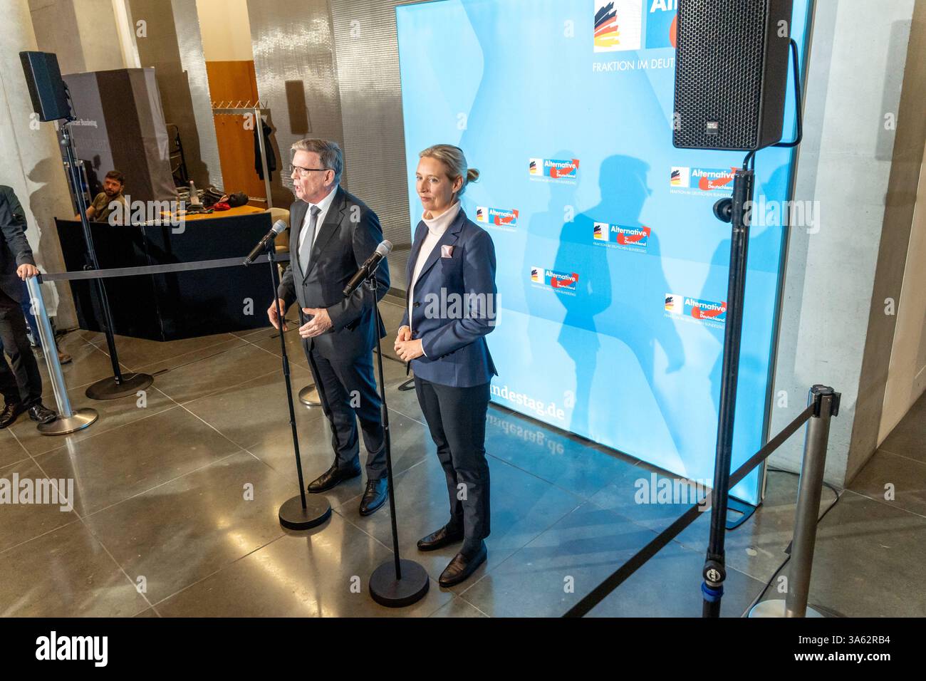 Berlin, Germany - March 24, 2025: Press statement by the AfD ...