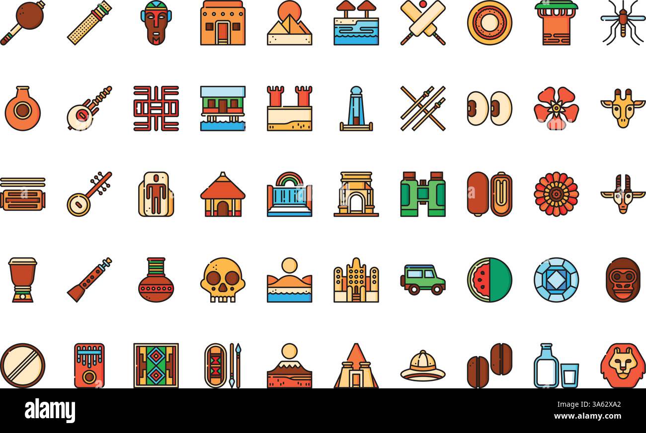 Africa icons High-Quality Vector Icons Collection with Editable Stroke. Ideal for Professional ...