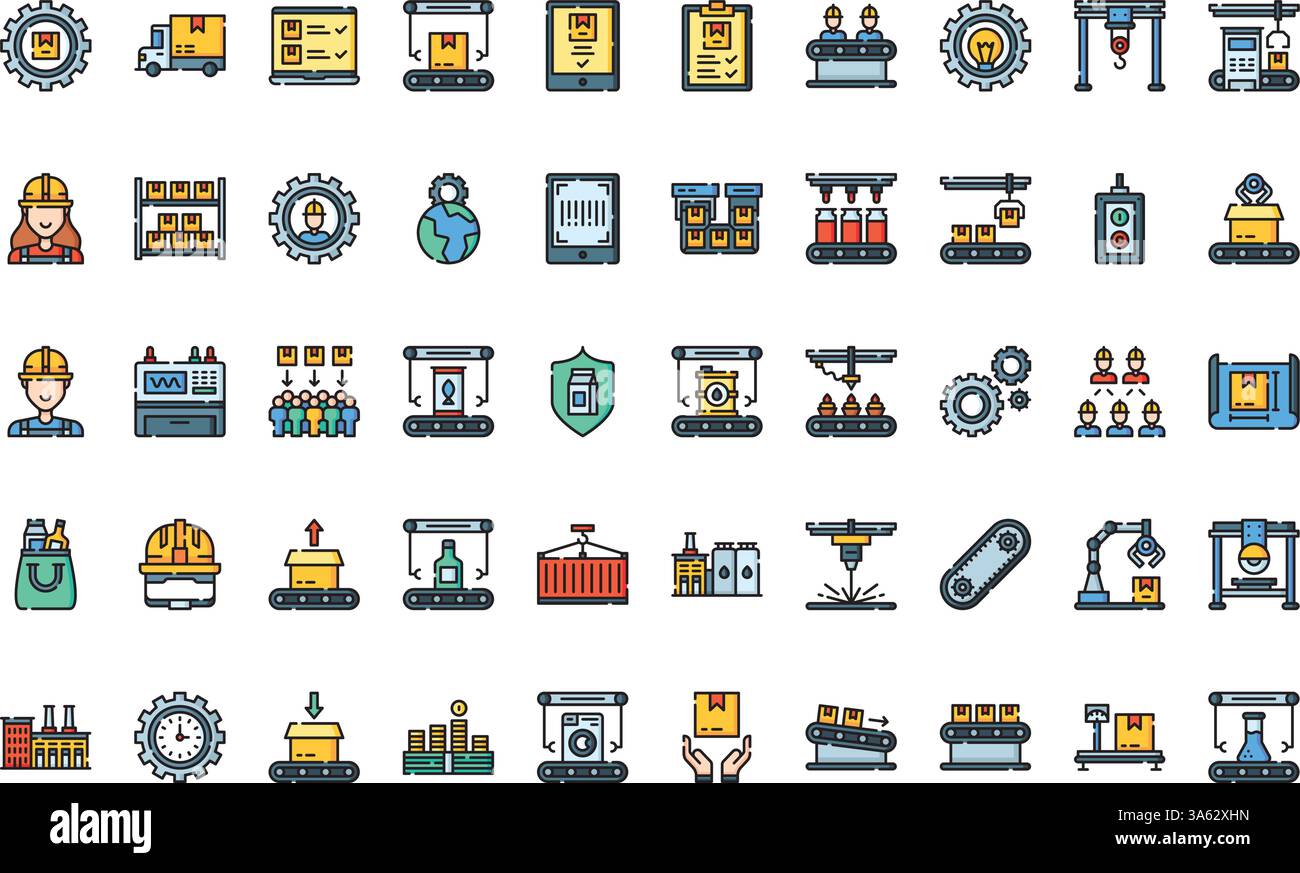 Mass production icons High-Quality Vector Icons Collection with ...