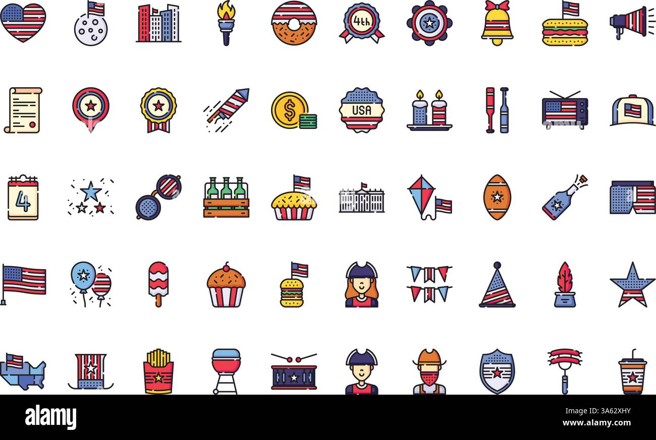Th of july icons High-Quality Vector Icons Collection with Editable ...