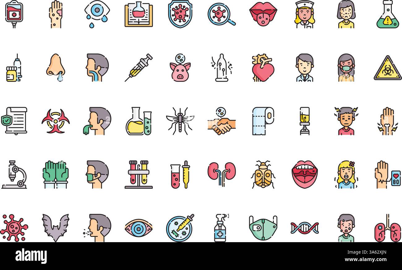 Virus transmission icons High-Quality Vector Icons Collection with ...