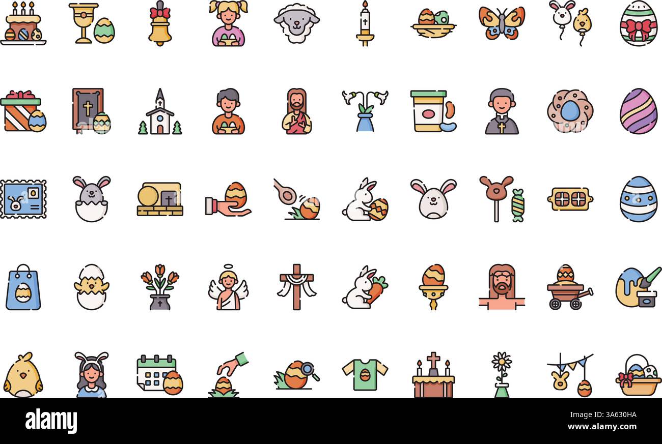 Easter day icons High-Quality Vector Icons Collection with Editable ...