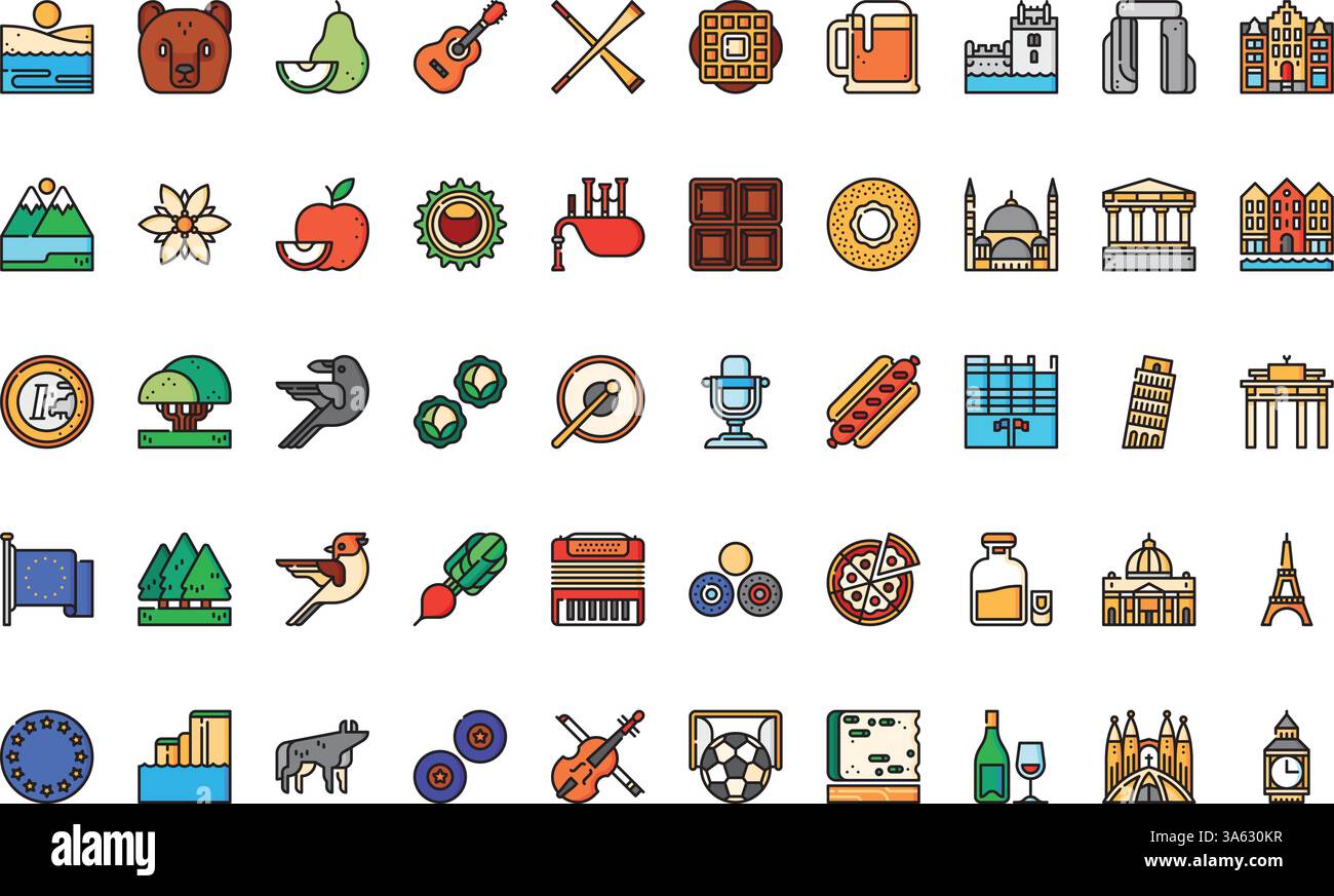 Europe icons High-Quality Vector Icons Collection with Editable Stroke ...