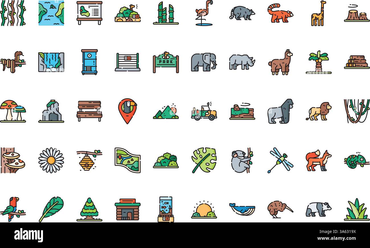 Animal and nature park icons High-Quality Vector Icons Collection with ...