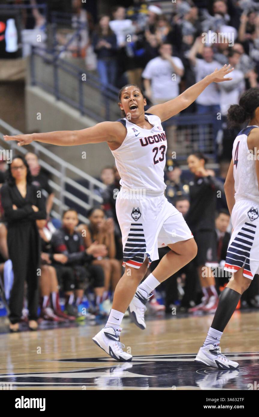 February 9th 2015: Kaleena Mosqueda-Lewis(23) of Uconn in action during ...