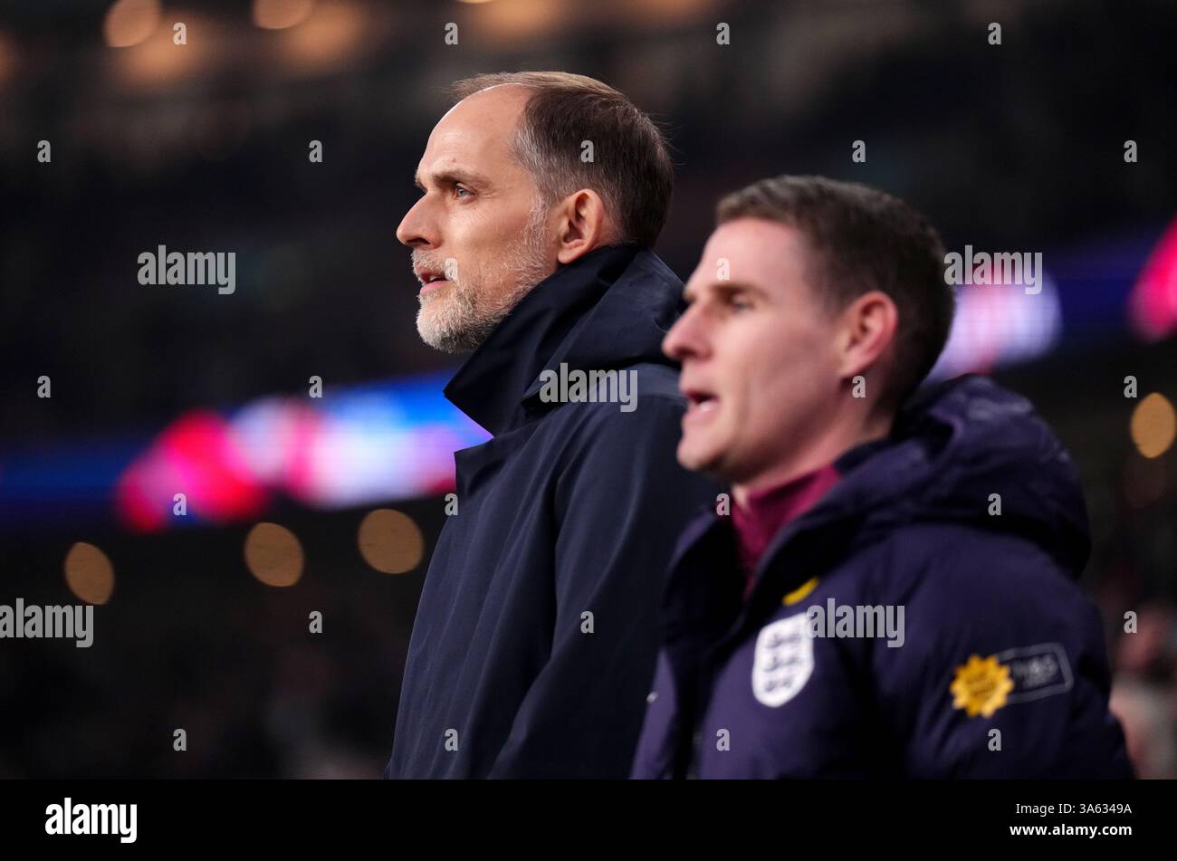 England manager Thomas Tuchel (left) and assistant Anthony Barry before ...