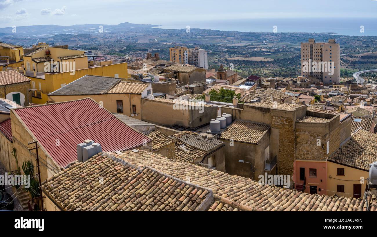 Landscape overview of the hilltop city of Agrigento on Sicily's ...