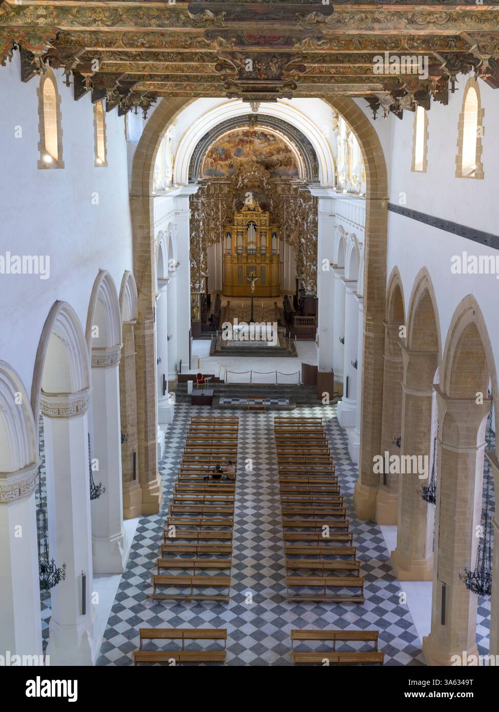 Interior of the Cathedral of Saint Gerlandof in the hilltop city of ...