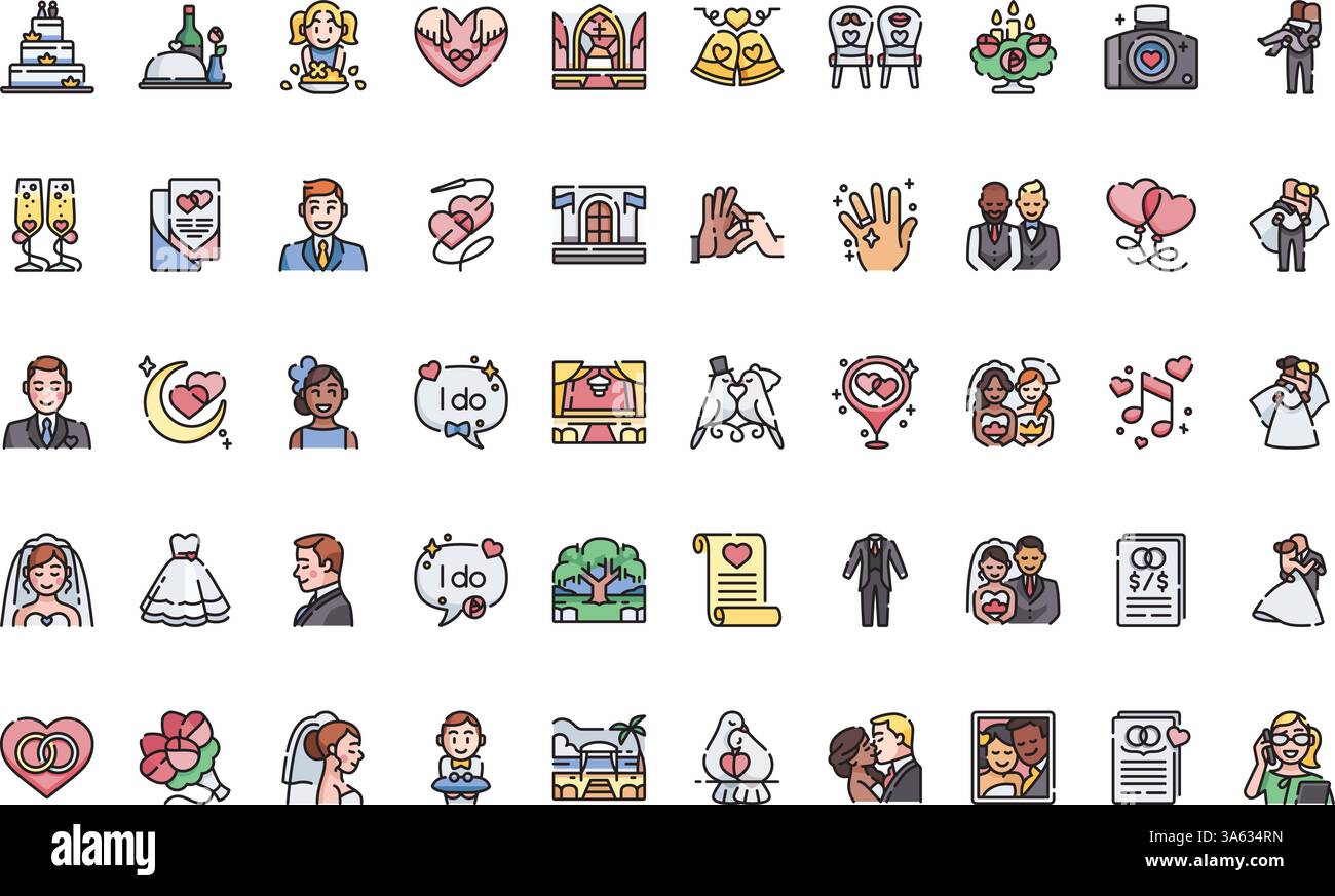 Wedding icons High-Quality Vector Icons Collection with Editable Stroke ...