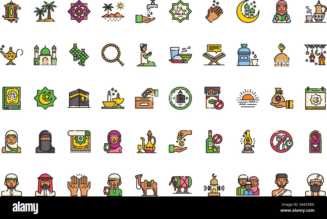 Muslim icons High-Quality Vector Icons Collection with Editable Stroke ...