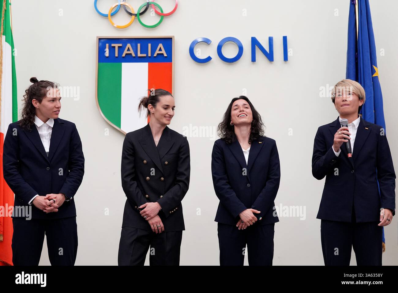 Roma, Italia. 24th Mar, 2025. Elena Linari defender of Roma Martina ...