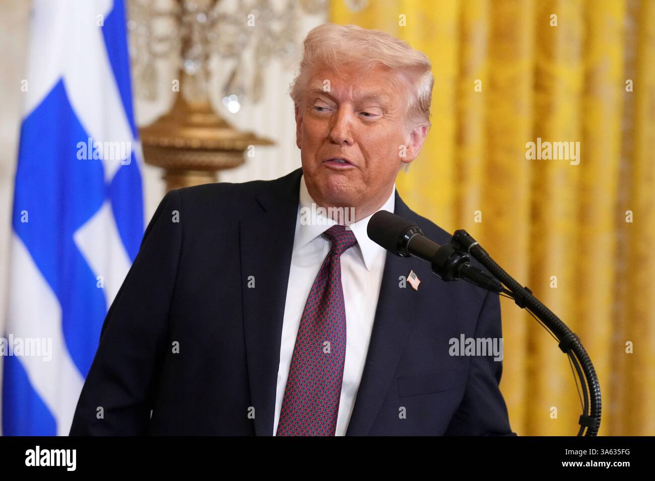President Donald Trump speaks at a reception celebrating Greek ...