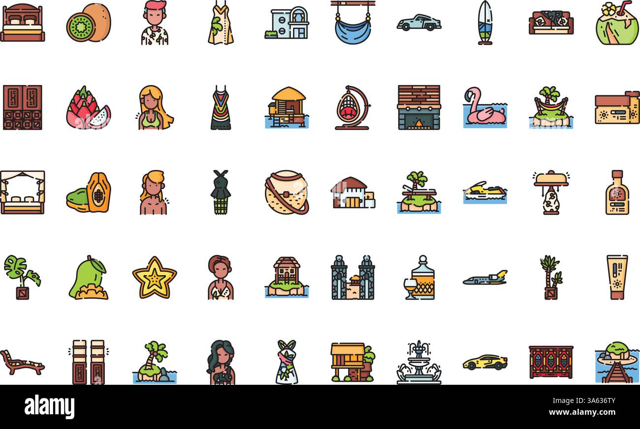 Exotic life icons High-Quality Vector Icons Collection with Editable ...