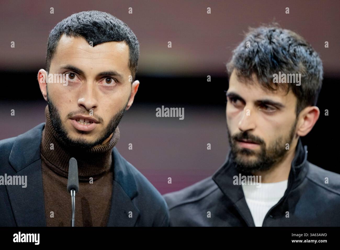 FILE - Palestinian Basel Adra, left, and Israeli Yuval Abraham, co ... FILE - Palestinian Basel Adra, left, and Israeli Yuval Abraham, co ...