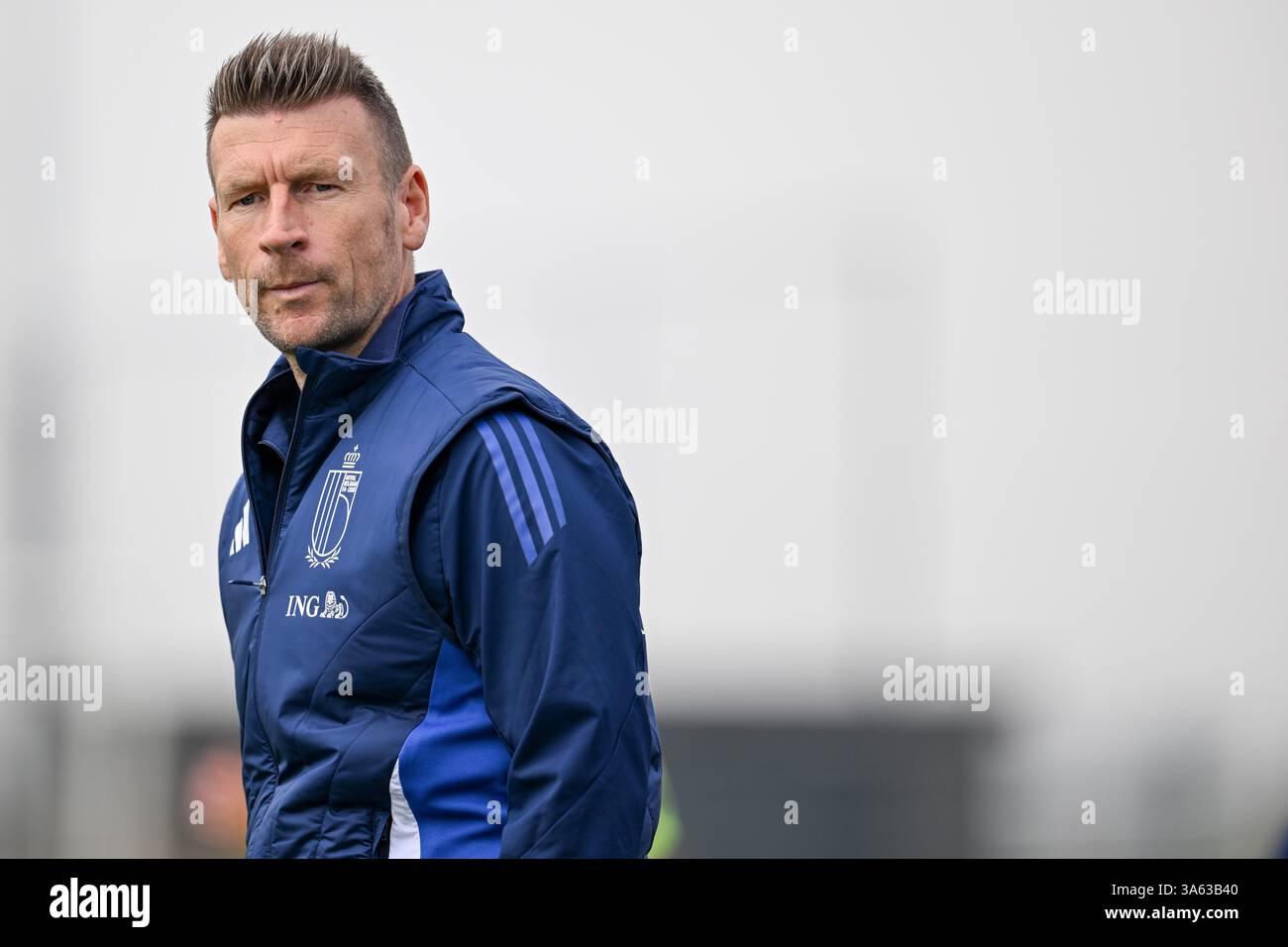 Head Coach David Penneman of Belgium pictured during a friendly soccer ...
