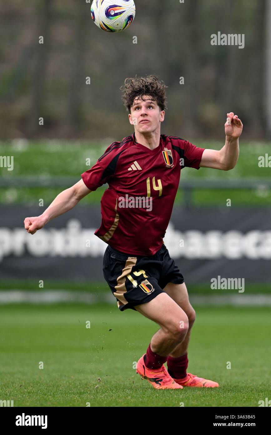 Wout Verlinden (14) of Belgium pictured during a friendly soccer game ...