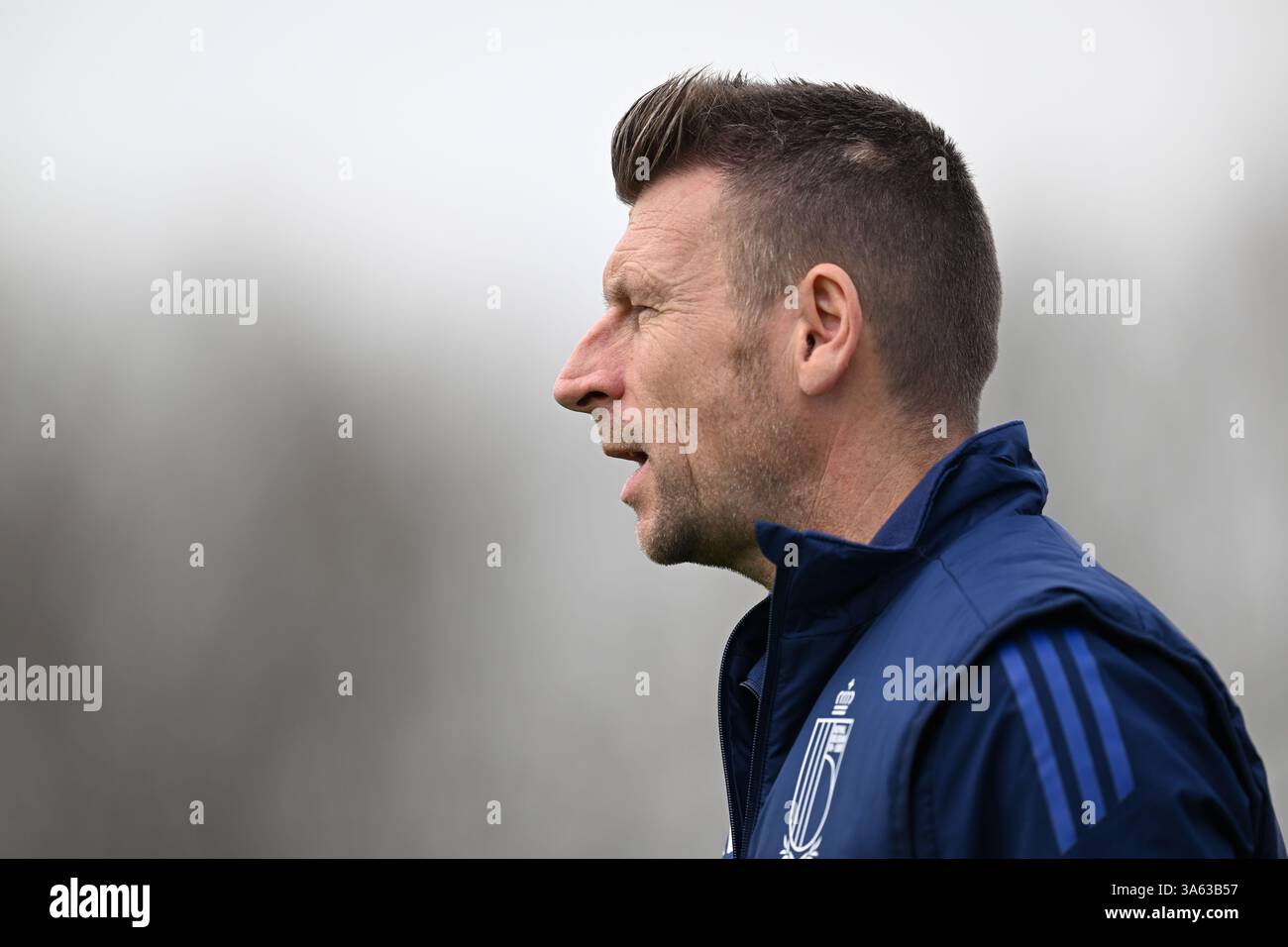 Head Coach David Penneman of Belgium pictured during a friendly soccer ...