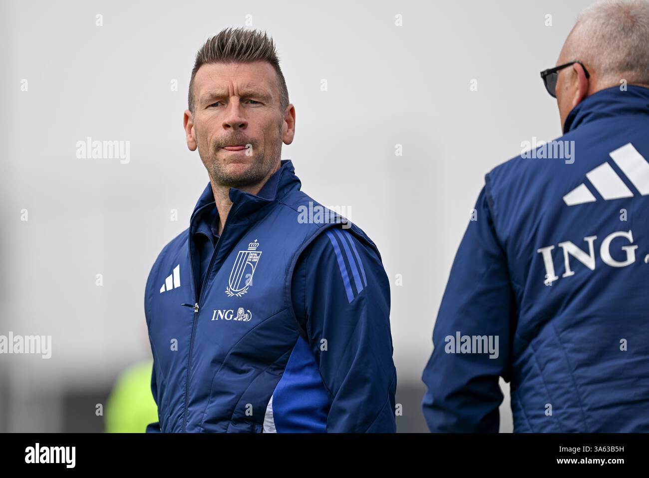 Head Coach David Penneman of Belgium pictured during a friendly soccer ...
