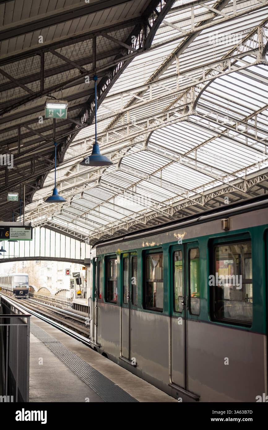 Two generation of metro in the same line in Paris, France Stock Photo ...