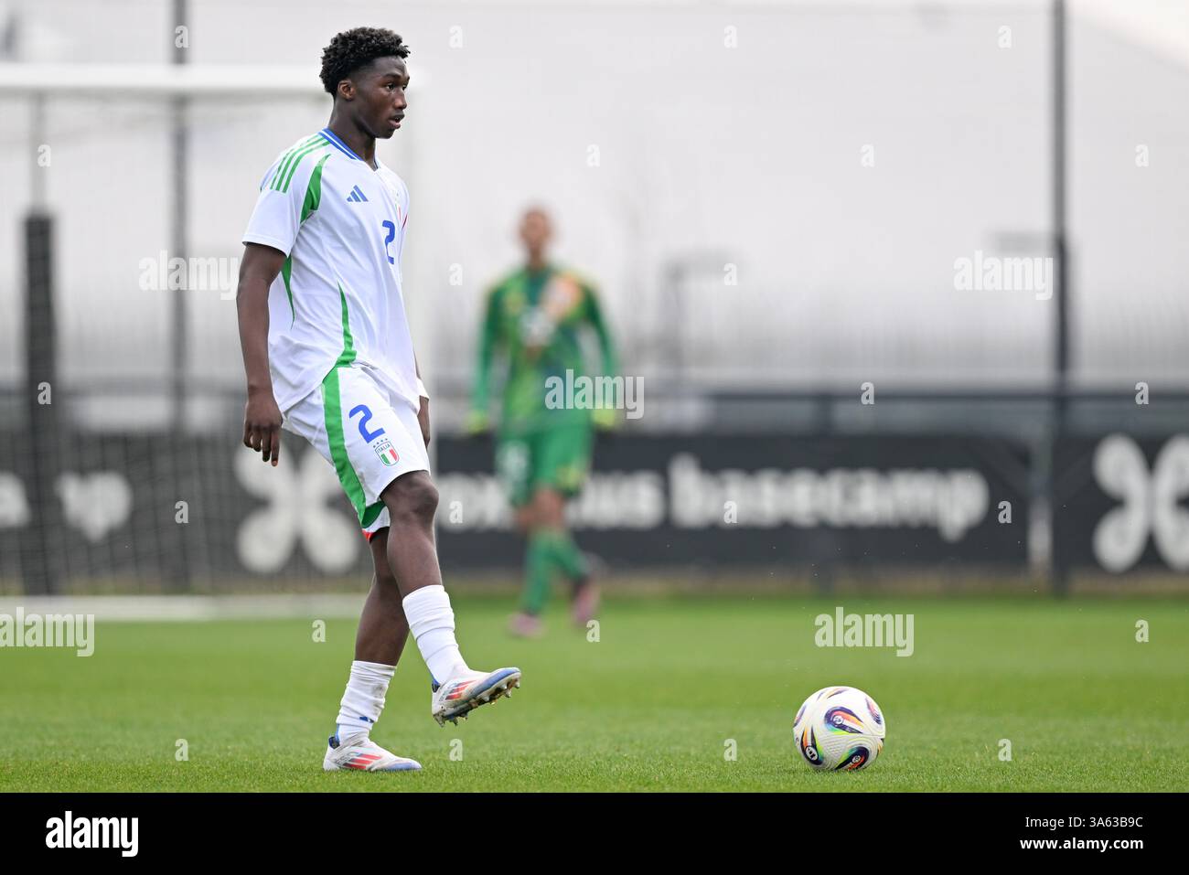 Tubize, Belgium. 24th Mar, 2025. Lamine Ballo (2) of Italy pictured ...