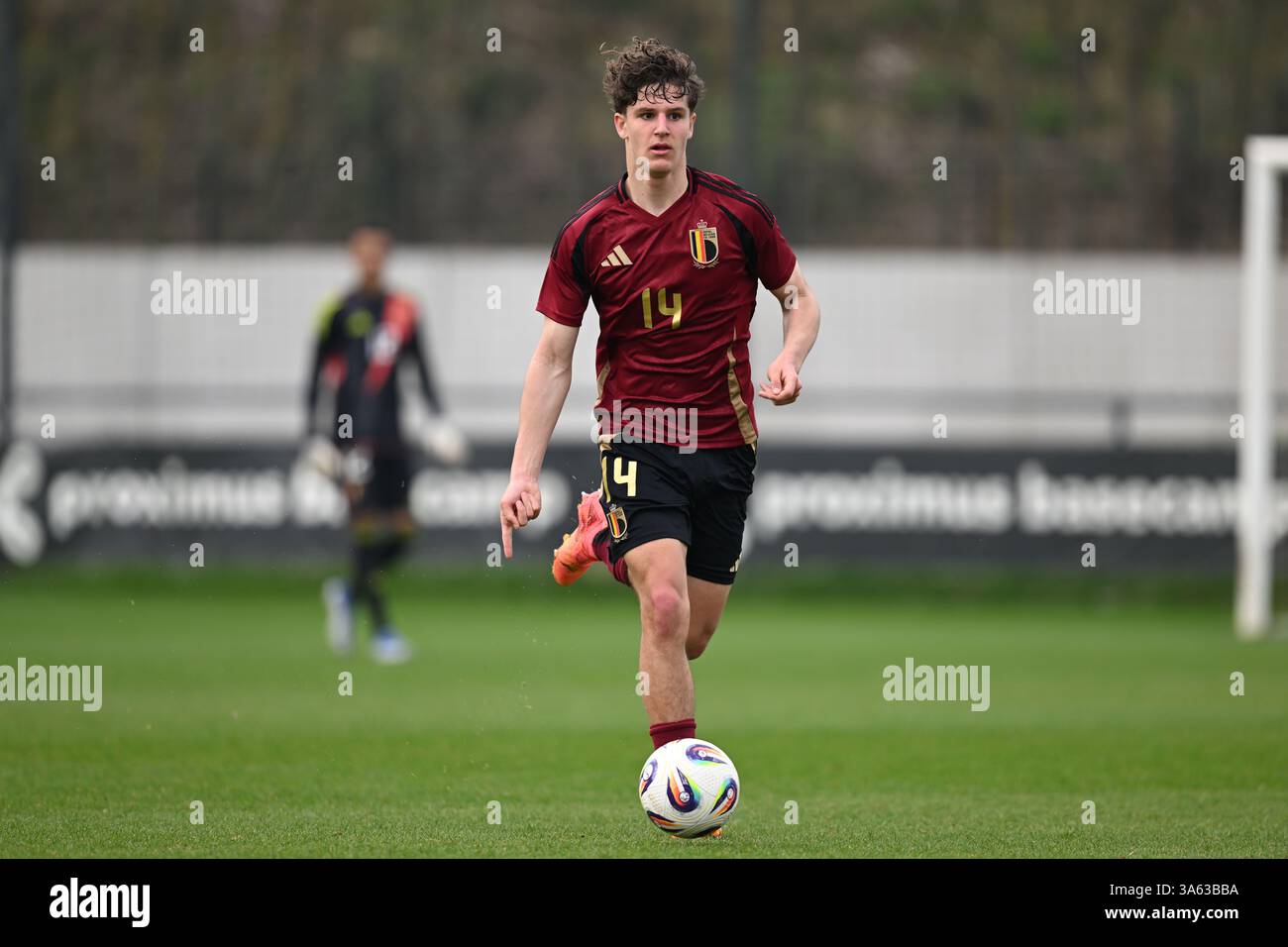 Wout Verlinden (14) of Belgium pictured during a friendly soccer game ...