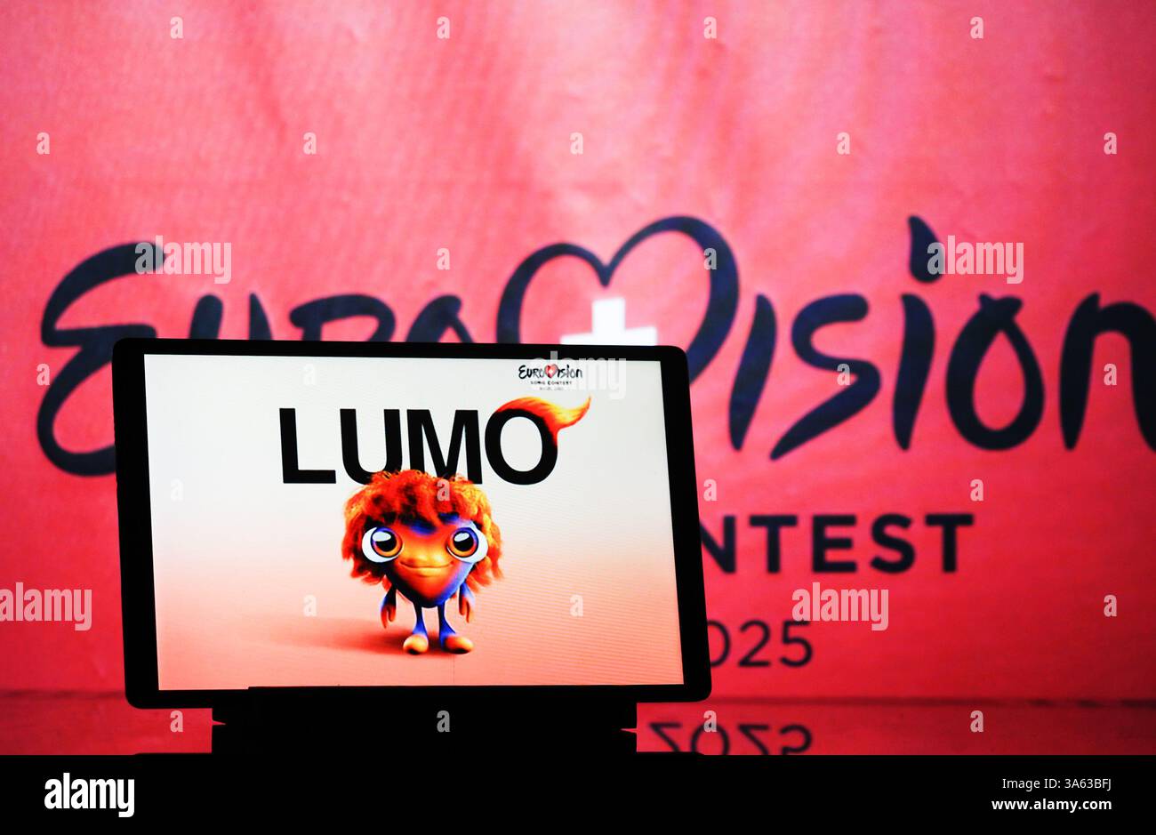 Eurovision Song Contest 2025 logo and talisman seen displayed on a ...