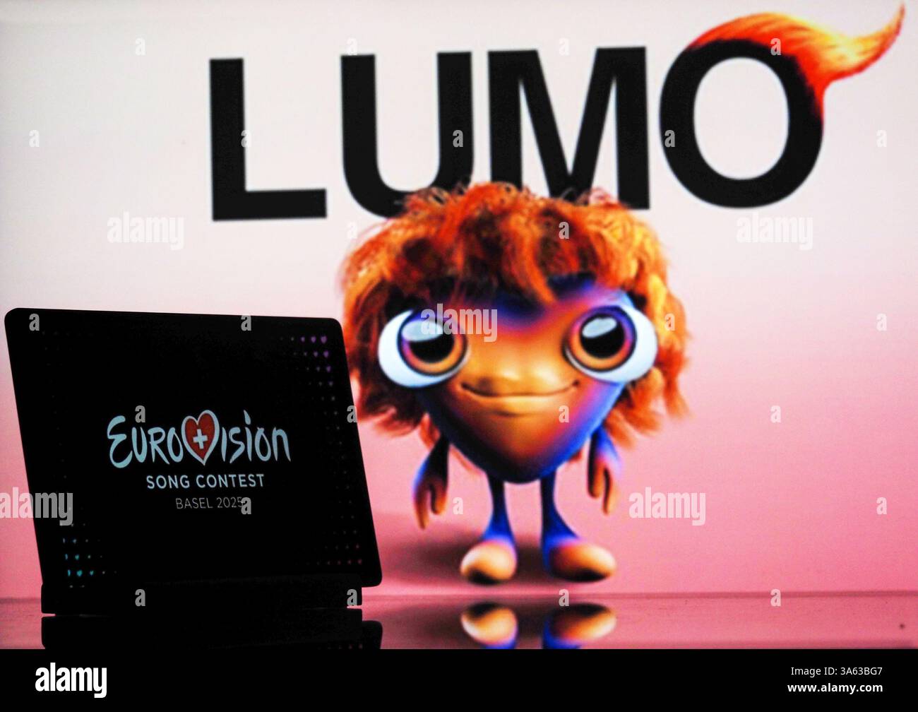 Eurovision Song Contest 2025 logo and talisman seen displayed on a ...