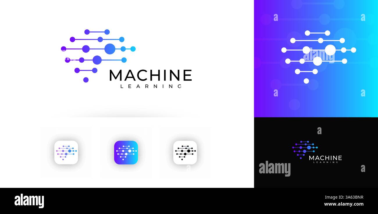 Abstract Brain Shape With Connected Circular Nodes Symbolizing Data Processing Evokes