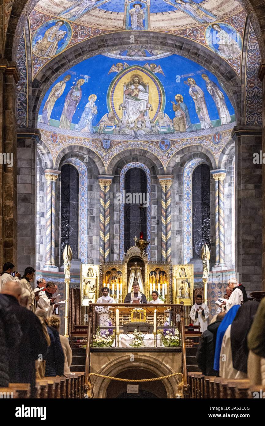 KERKRADE - Priests during a prayer vigil around the relics of St ...