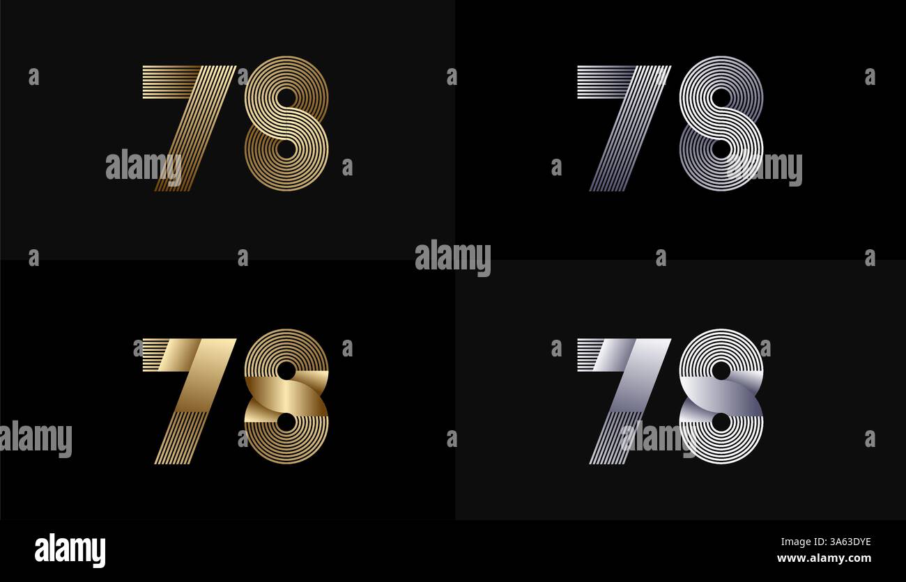 Gold number seventy eight Stock Vector Images - Alamy