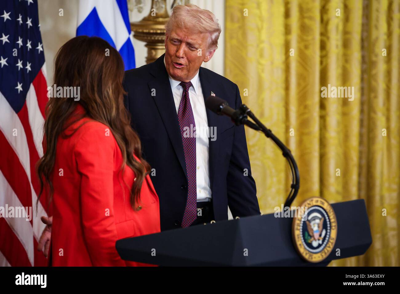 President Donald Trump thanks Kimberly Guilfoyle, his nominee to be the ...