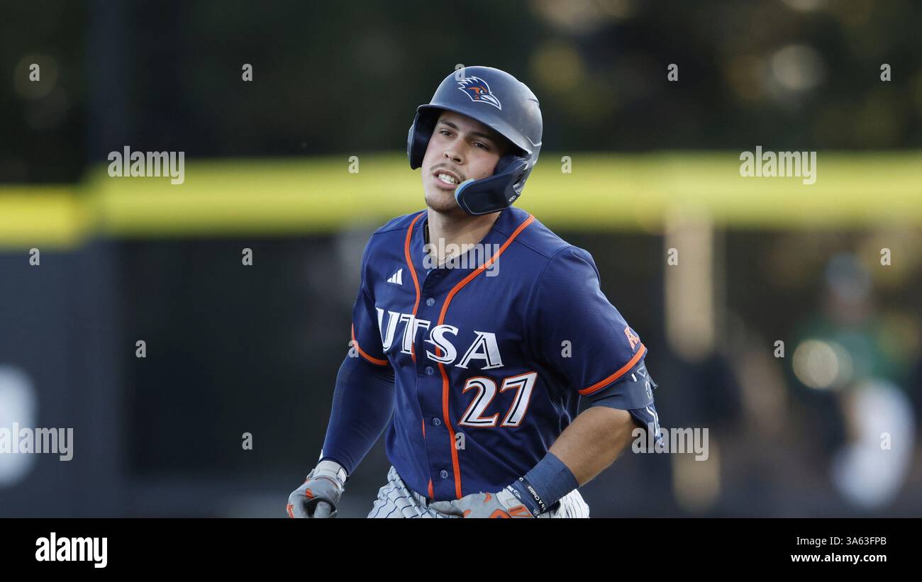 UTSA's Andrew Stucky runs the bases after hitting a home run against ...
