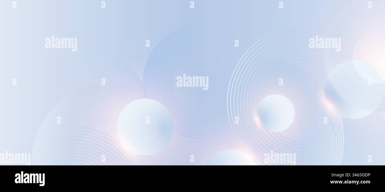 Abstract circle lines on light blue background. Geometric stripe line ...