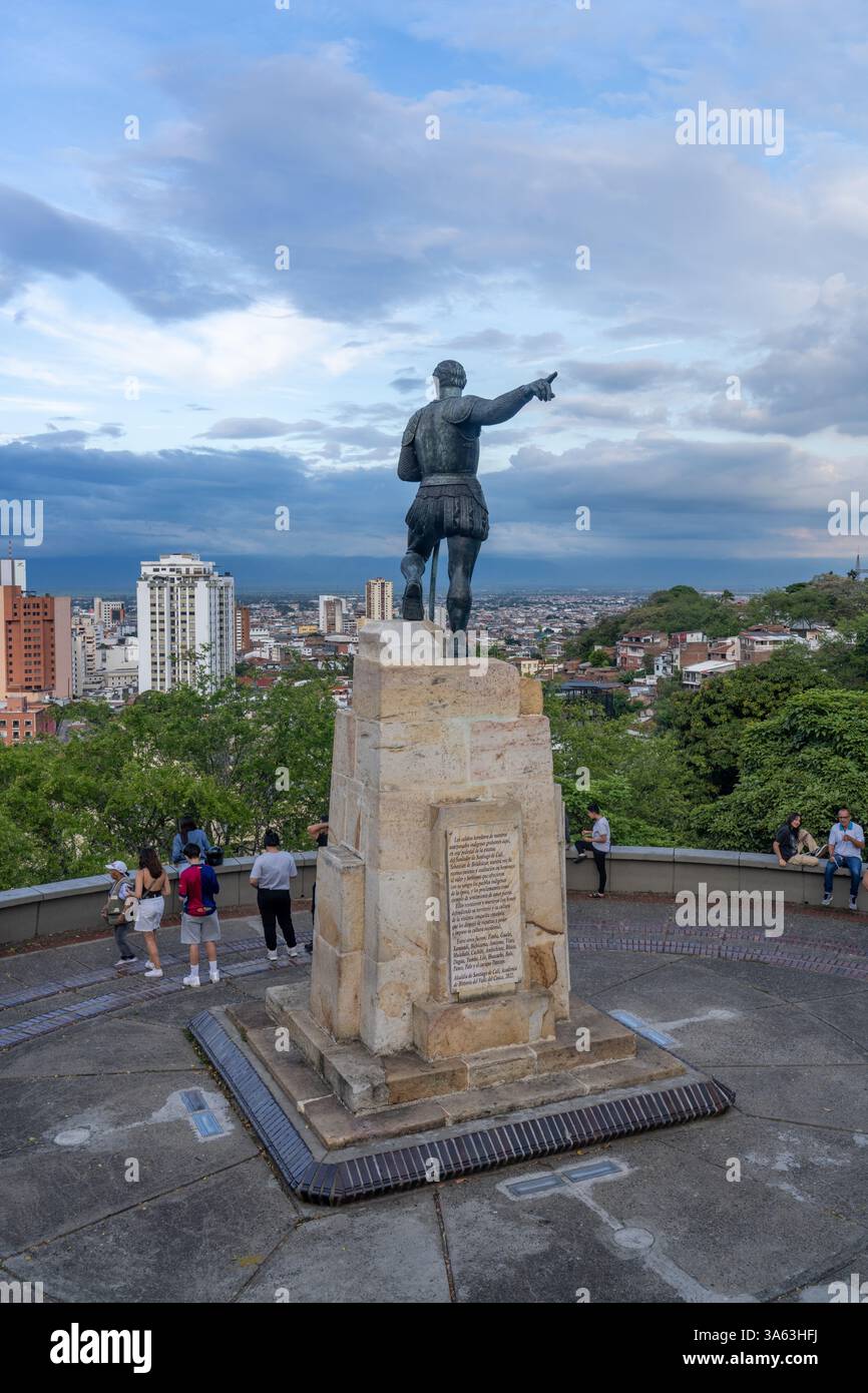 Statue of Sebastian de Belalcazar, a Spanish conquistador and founder ...