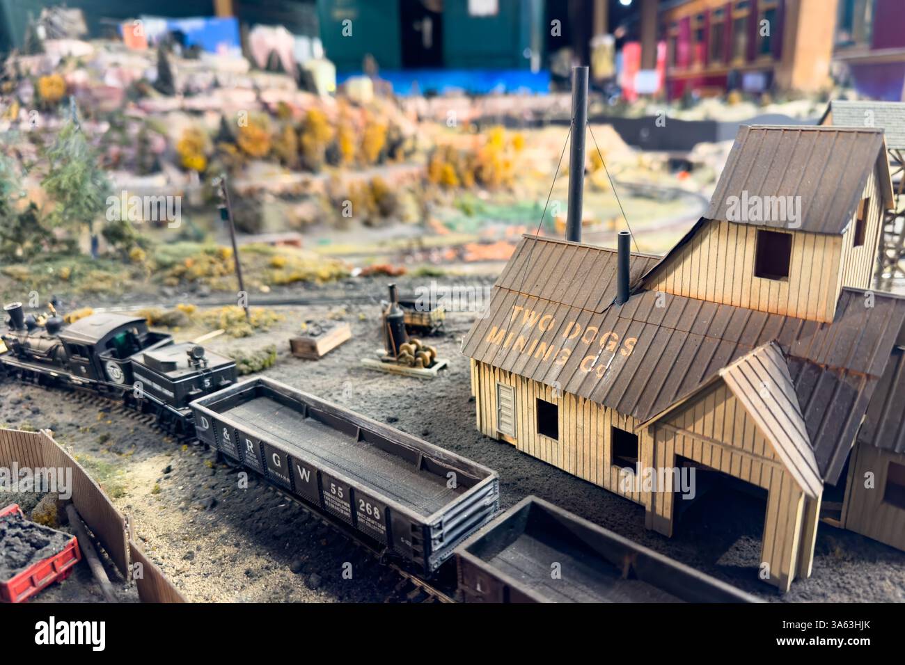A large model railroad display in the Durango & Silverton Narrow Gauge ...