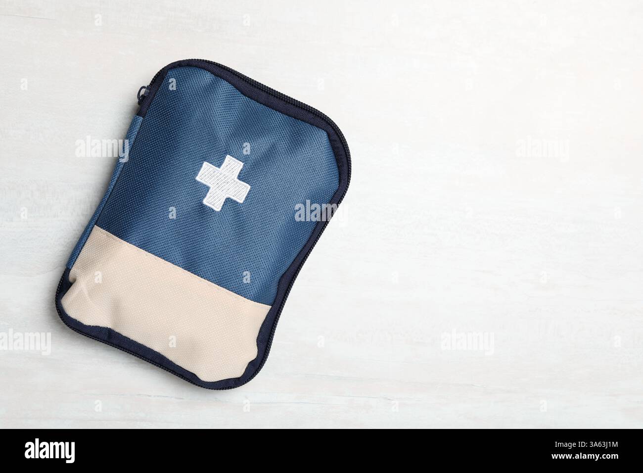 First aid kit on white table, top view. Space for text Stock Photo - Alamy