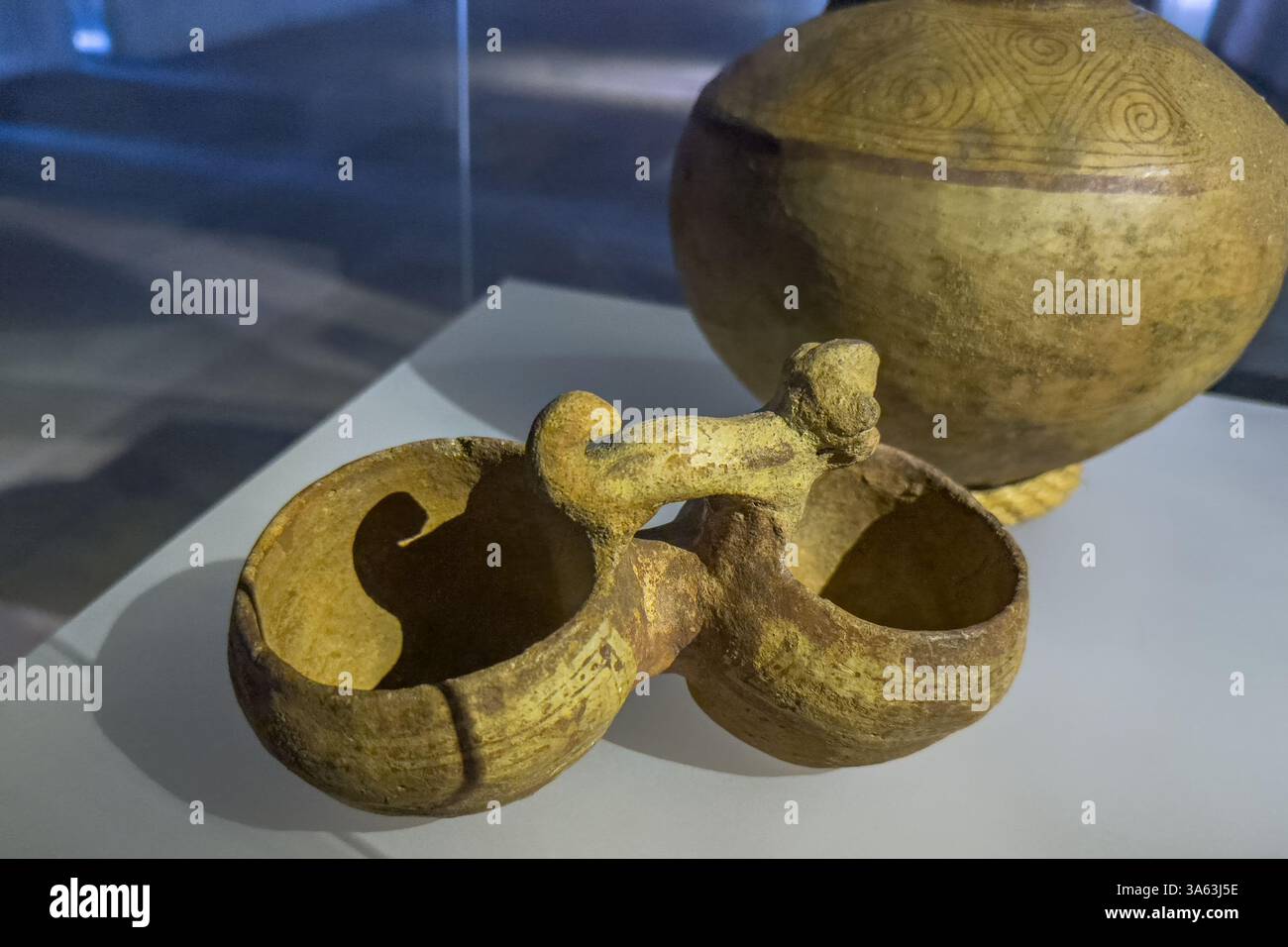 A ceramic stirrup pot from the Guane Culture in the La Merced ...